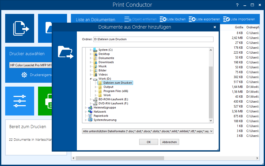 Übersicht - Print Conductor